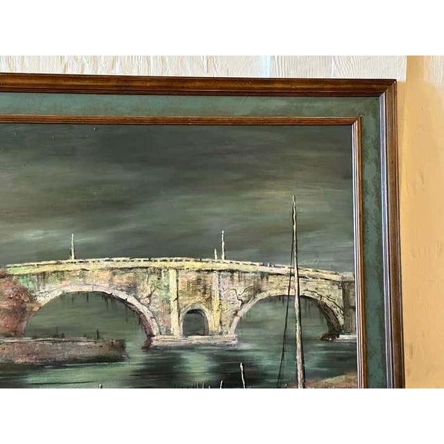 'Man by the Bridge" Cityscape Oil Painting by Harold Stephenson, Aka ...