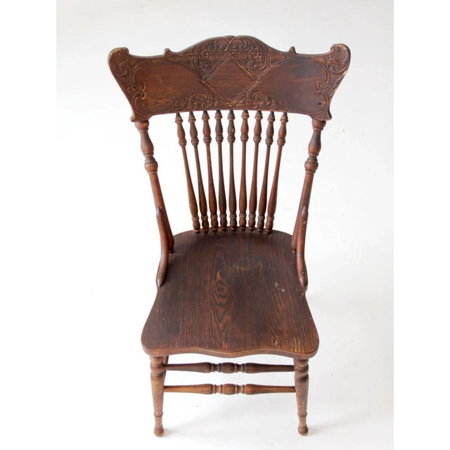 Antique Press Back Side Chair | Chairish