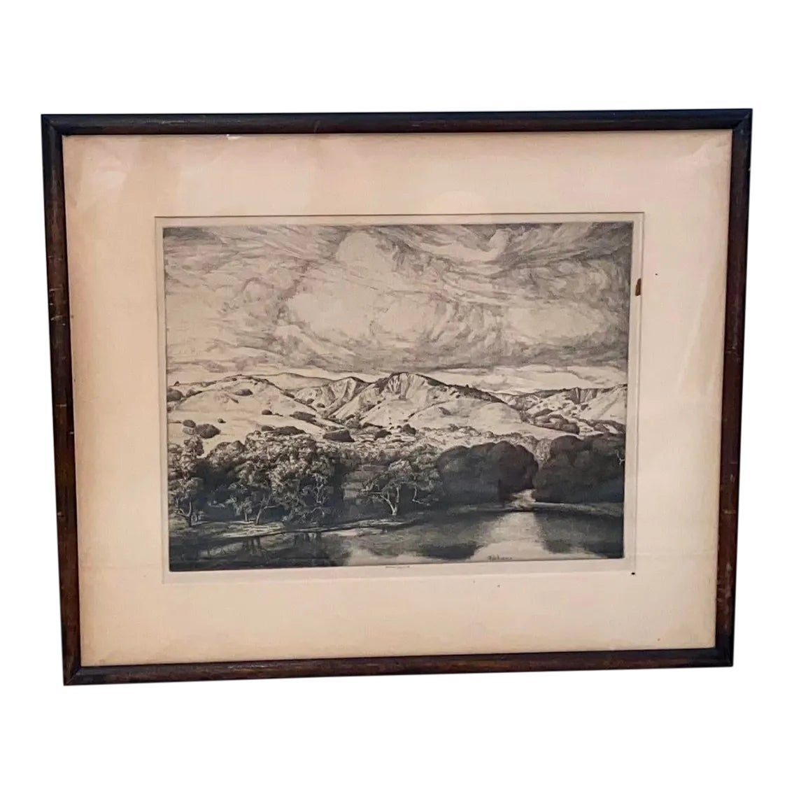Ernest Haskell Early Pencil Signed Etching “Mirror of the Goddess ...