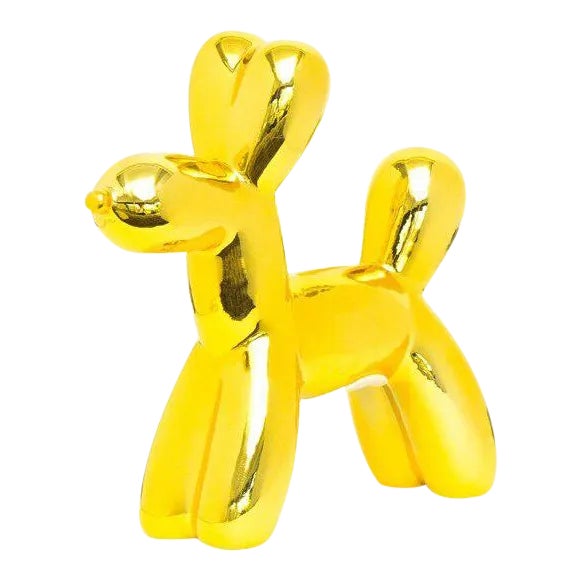 Interior Illusions Plus Yellow Mini Balloon Dog Bank 7.5" tall | Chairish