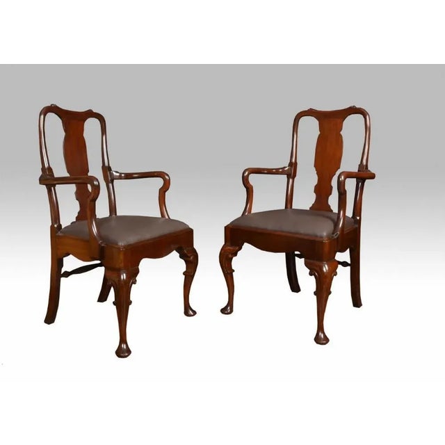 Queen Anne Style High Back Dining Chairs, Set of 6 | Chairish