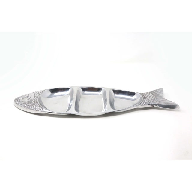 Vintage Large Silver Metal Fish Platter by Ihi India | Chairish