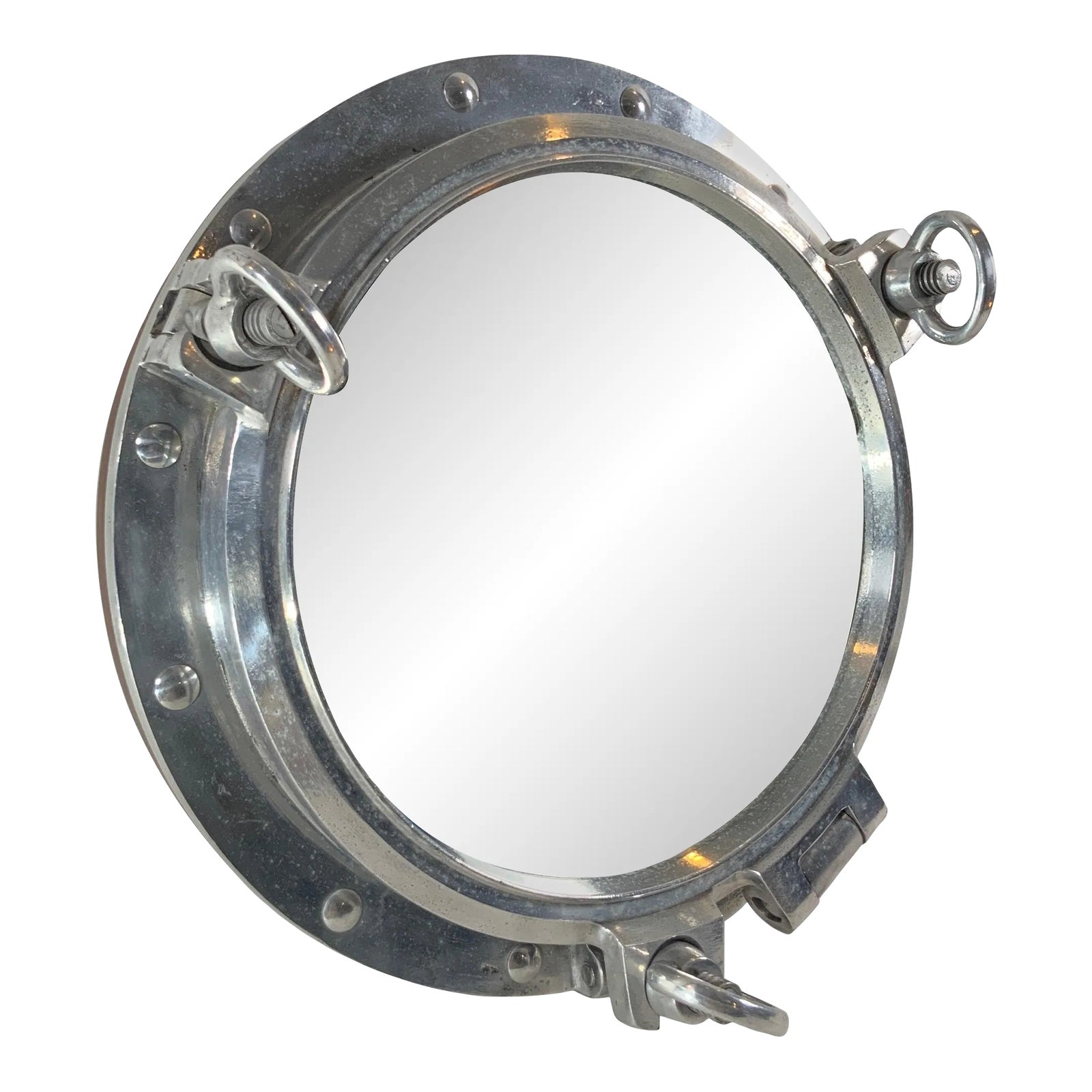 23 Inch Aluminum Ship’s Porthole Mirror | Chairish