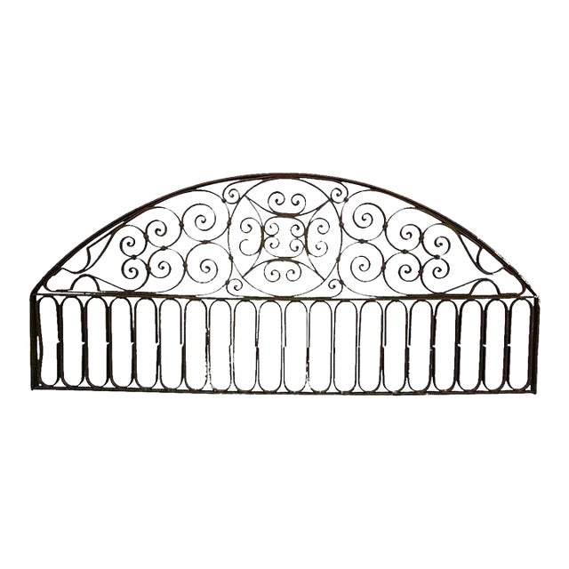 Large French Colonial Wrought Iron Arched Architectural Transom | Chairish