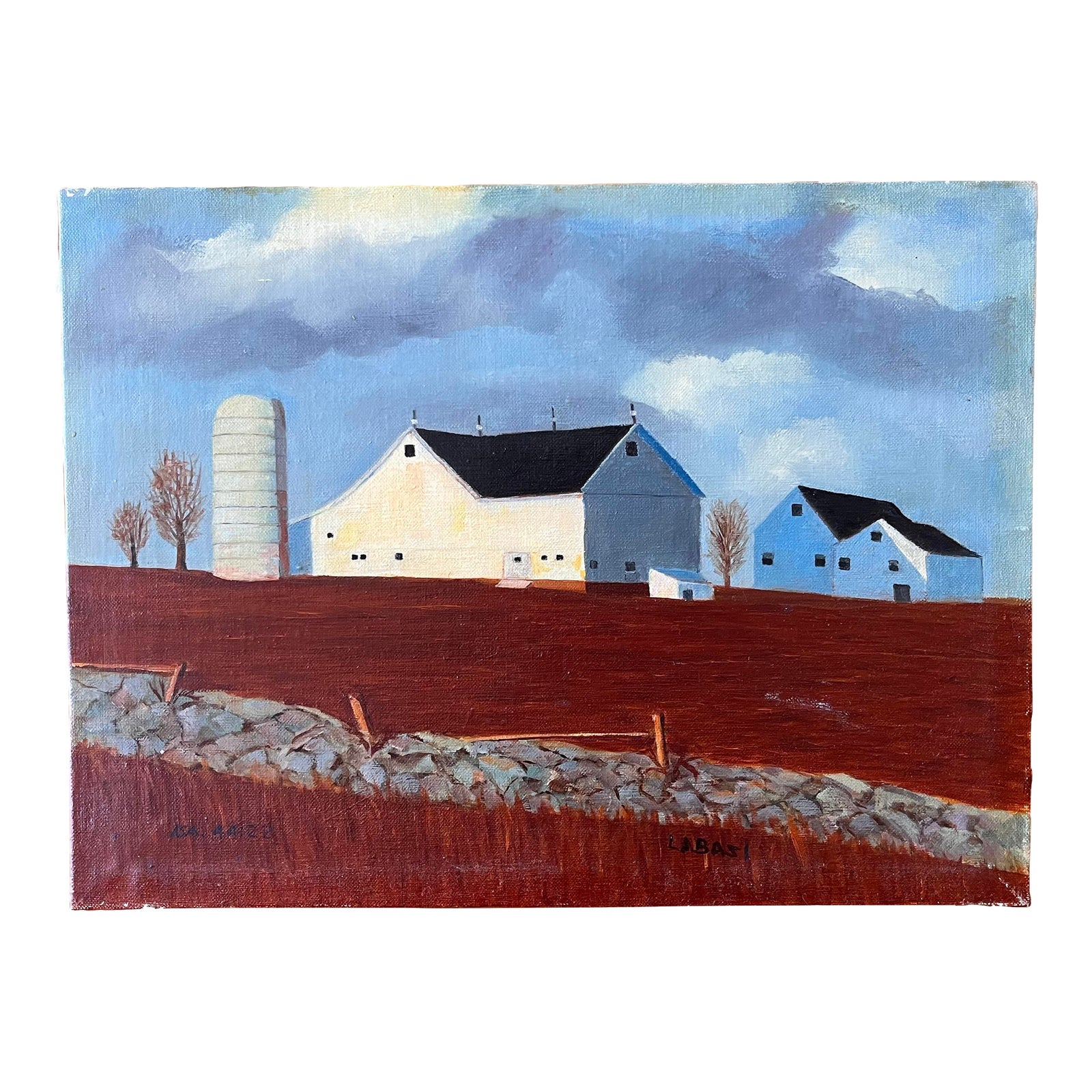 Vintage Oll Painting of Farm in Pennsylvania | Chairish