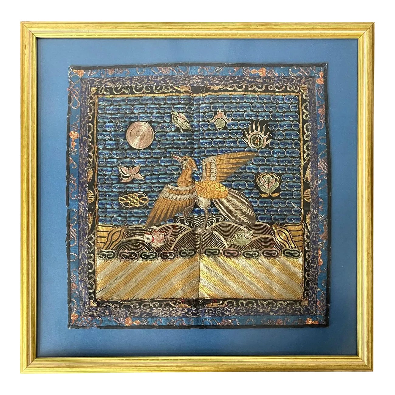 Framed Fine Embroidered Second Rank Badge Chinese Qing Dynasty | Chairish