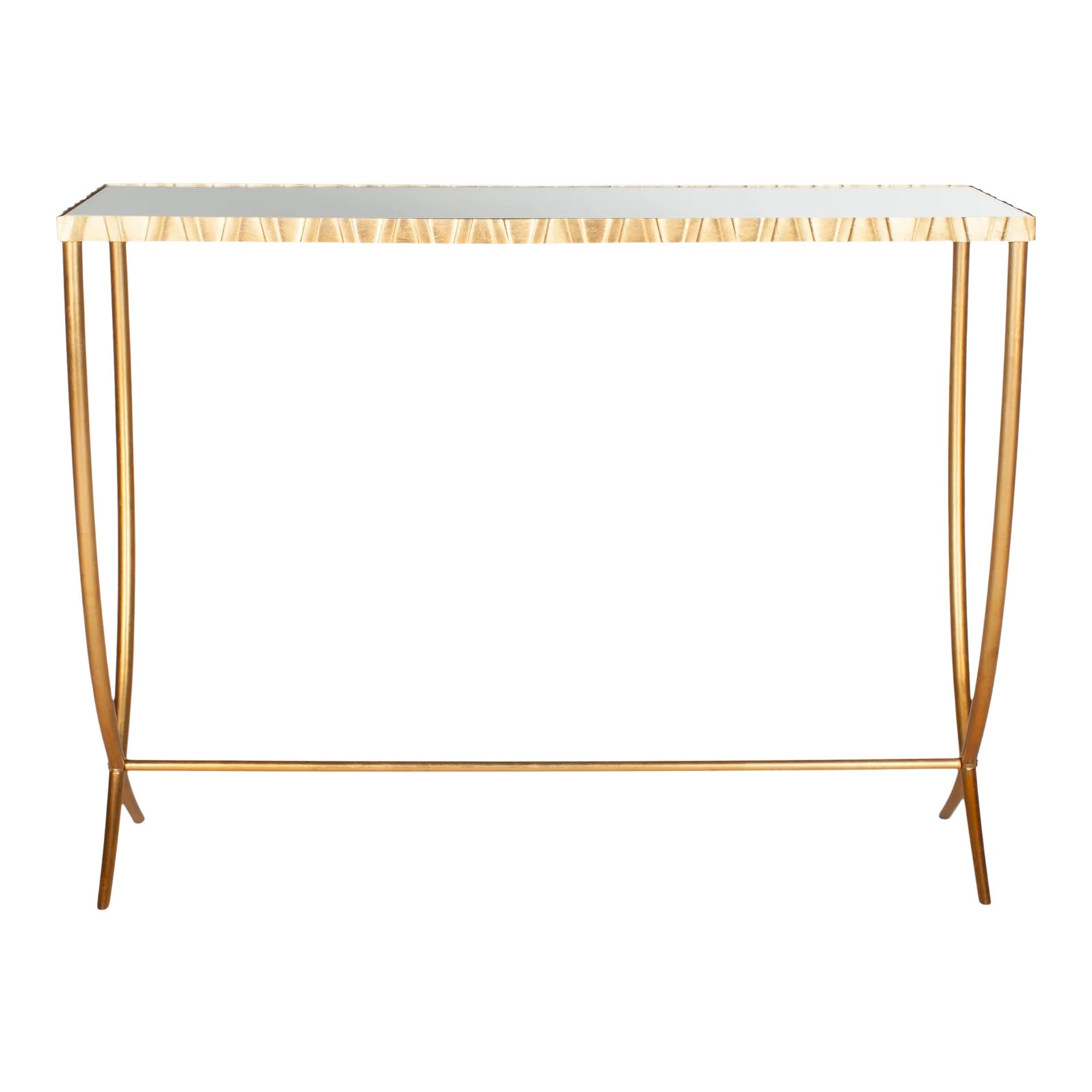 Mirror Top Console Table, Gold & Mirror | Chairish