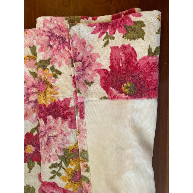 Vintage 1950s Cottage Core Shabby Chic Pink Floral Curtain Panels ...