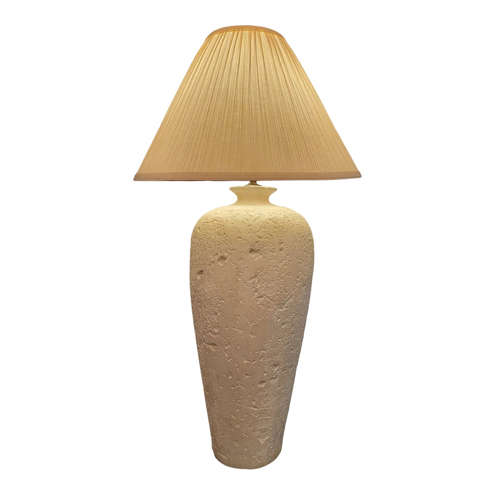 80s Textured Ceramic Table Lamp | Chairish