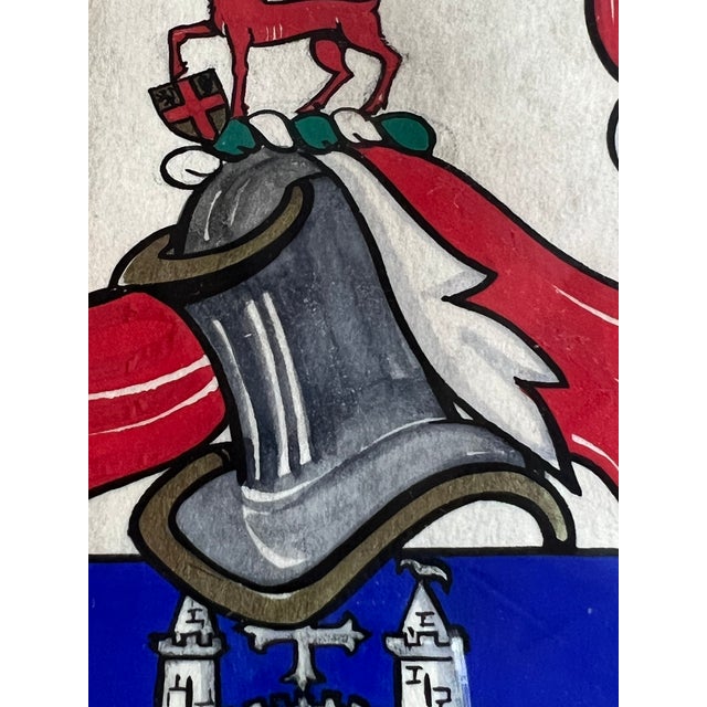 Vintage Irish Lenihan Family Coat of Arms Heraldry Framed Drawing ...