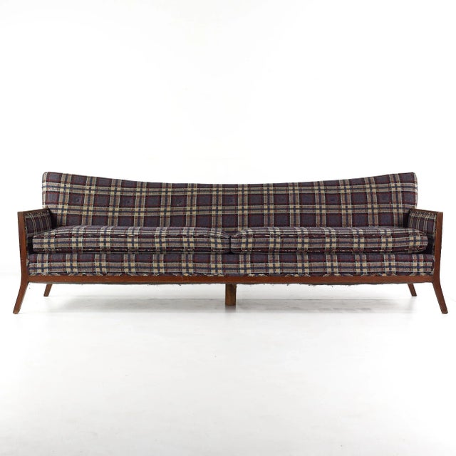 Paul McCobb Style Mid Century Walnut Sofa | Chairish