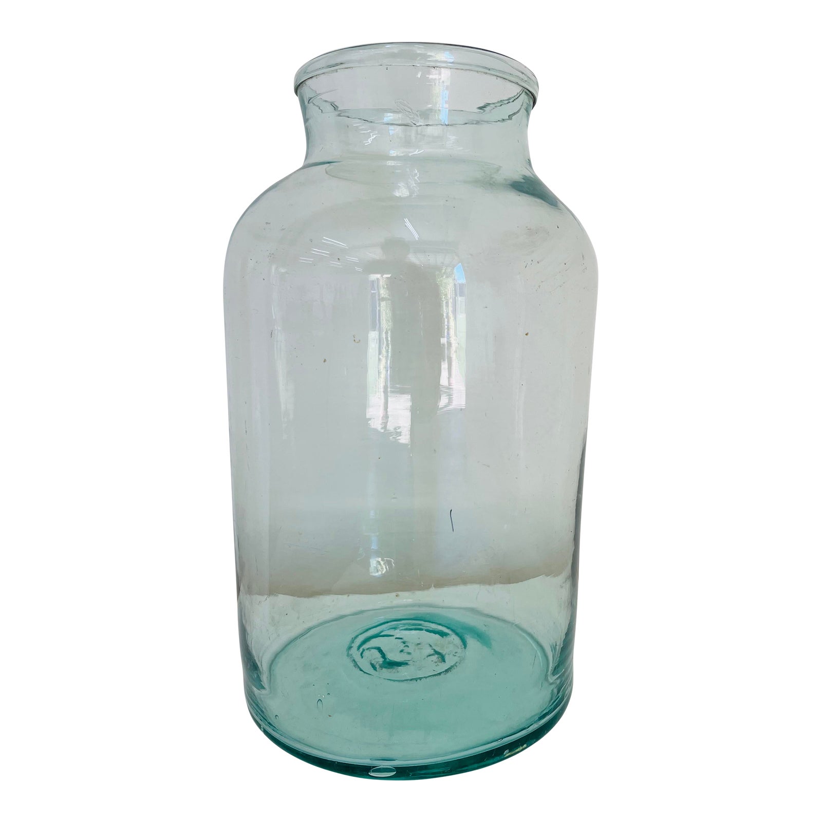 Large Late 19th Century European Handblown Glass Storage Jar | Chairish