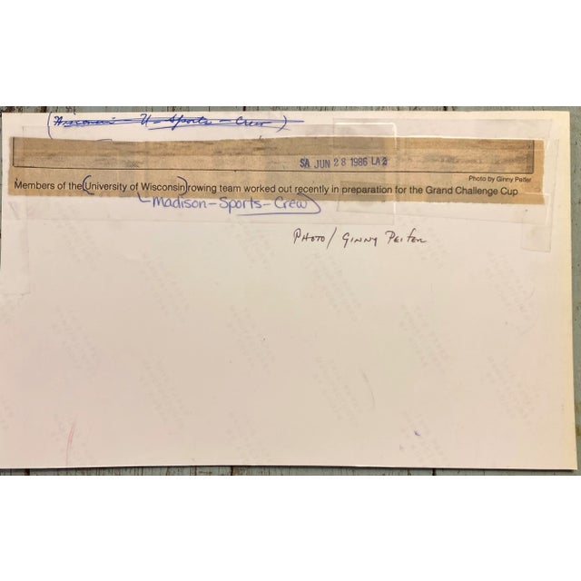 1986 University of Wisconsin Rowing Team Black & White Photograph ...