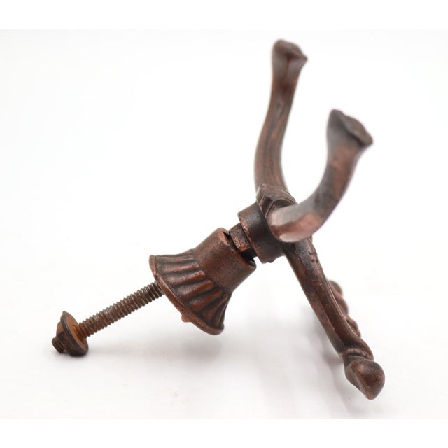 Pair of Victorian Beaded Cast Iron Hall Tree Hooks | Chairish