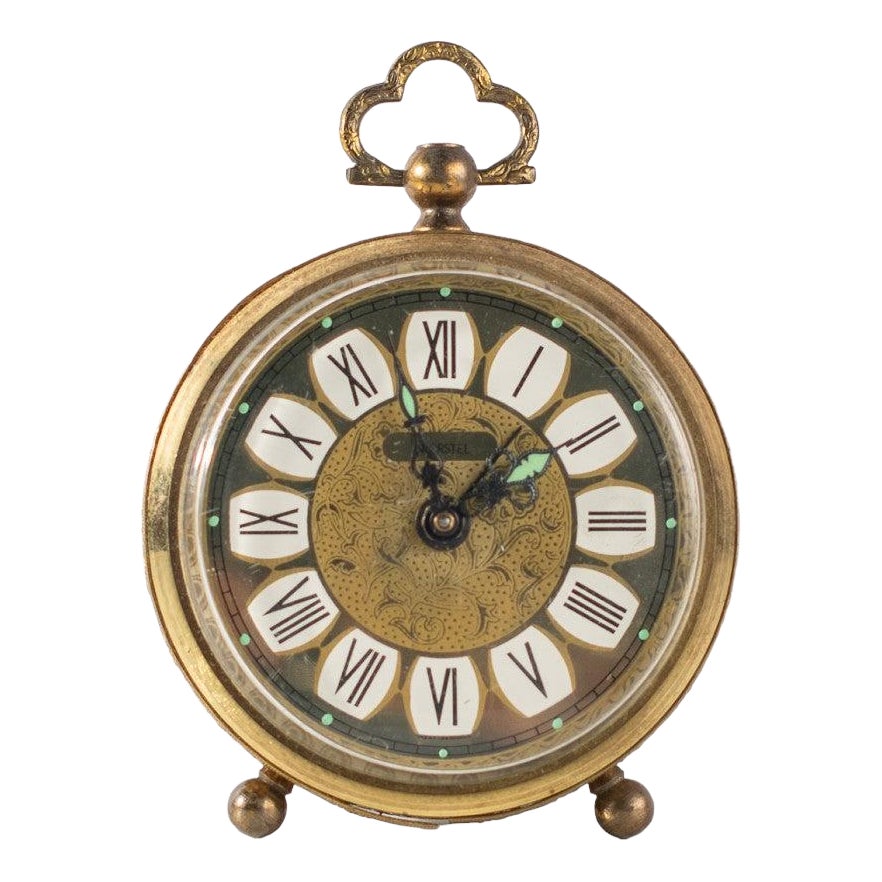 Antique Norstel German Wind up Clock Brass and Alarm Clock - Roman ...