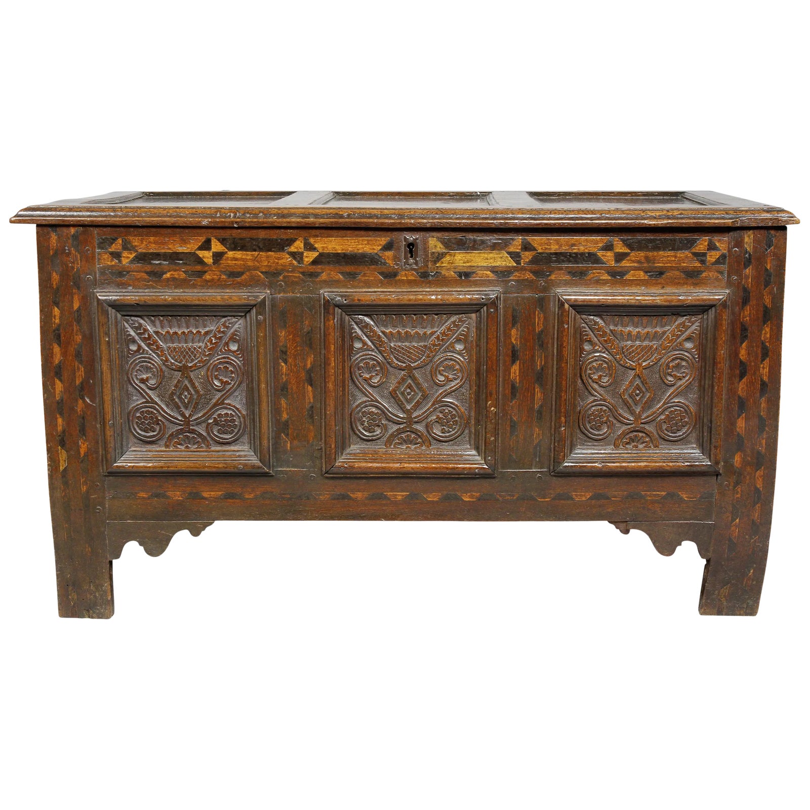 Jacobean Oak Coffer | Chairish