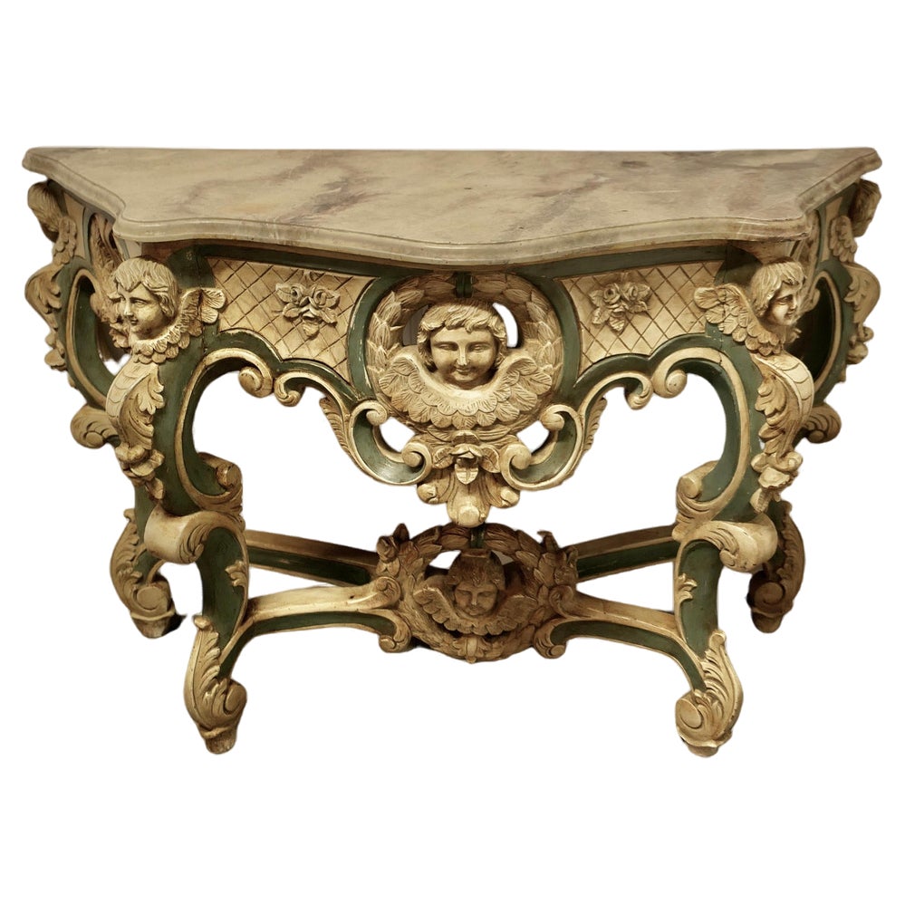 French Baroque Console Table, 1860 | Chairish