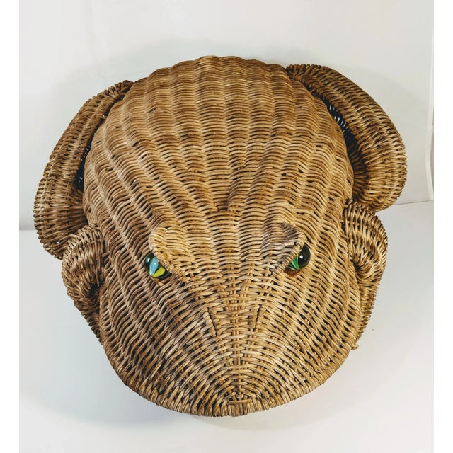 Mid Century Modern Wicker Frog Basket | Chairish