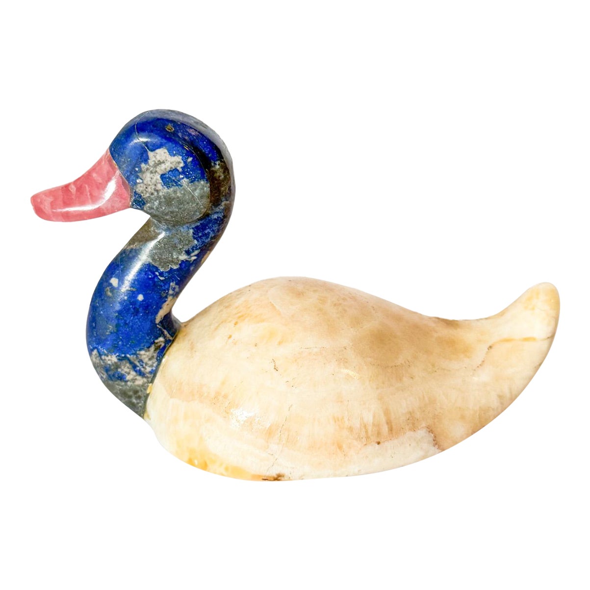 Vintage Lapis Lazuli Semi-Precious Gemstone Carved Duck | Chairish