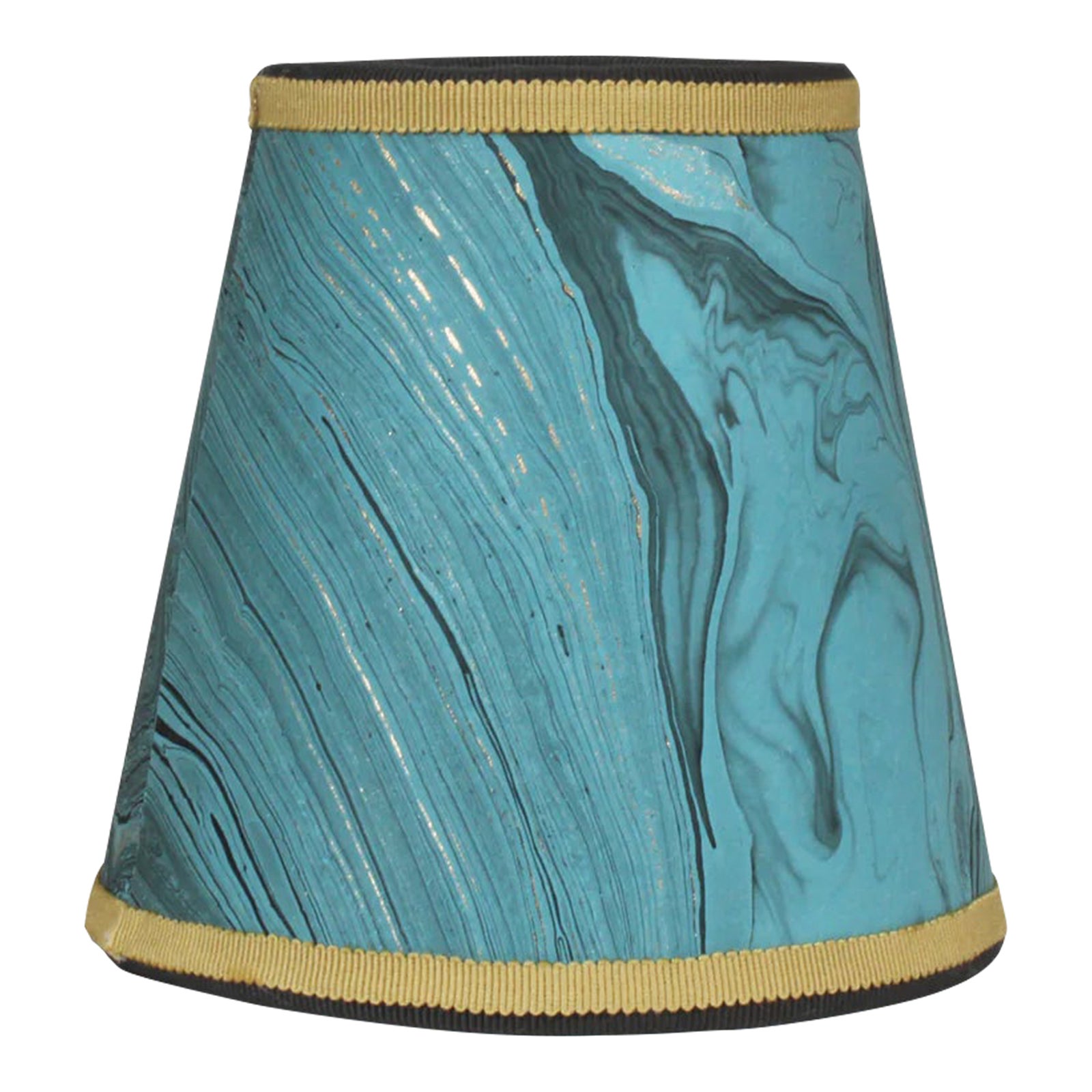 Maison Maison Design Teal Marble Paper Lampshade | Chairish