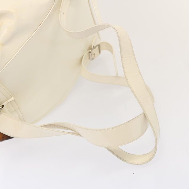 Gucci Bamboo Backpack Patent Leather White 003 2058 0016 5 Auth 75834 ...