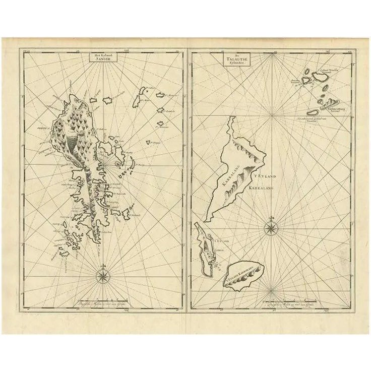 Antique Map of Sangir Island and the Talaud Islands by Valentijn, 1726 ...