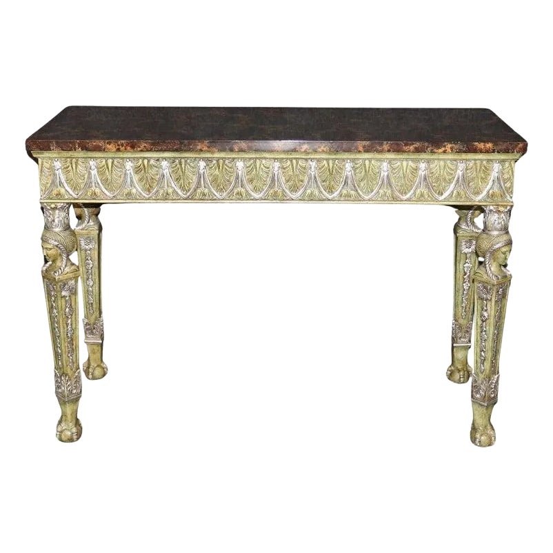 Maitland Smith Egyptian Revival Style Faux Tortoise Shell Painted ...
