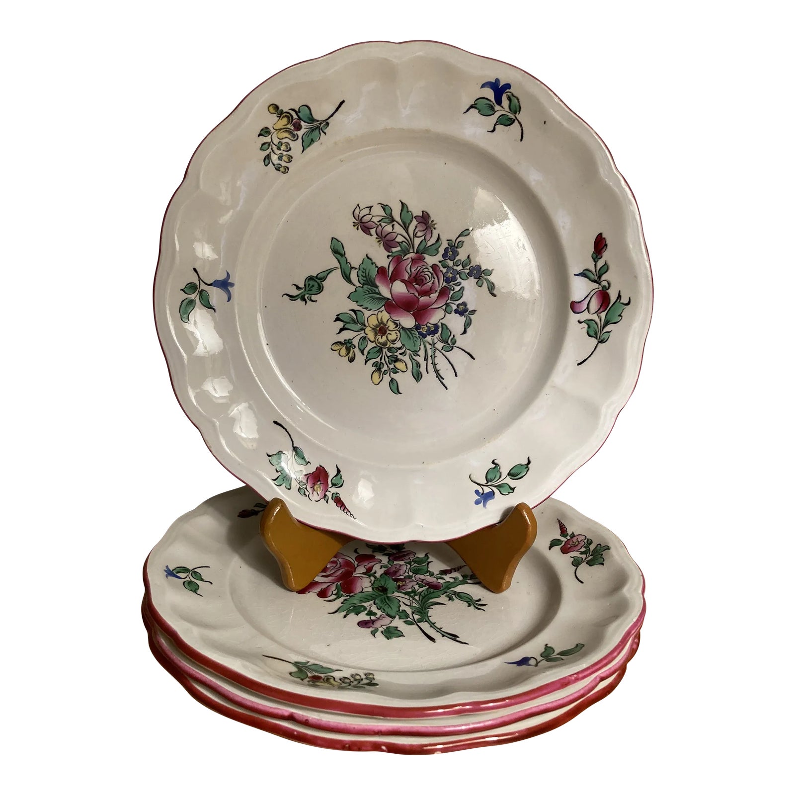 Late 19th Century Keller Et Guerin “old Strasbourg” Porcelain Plates ...
