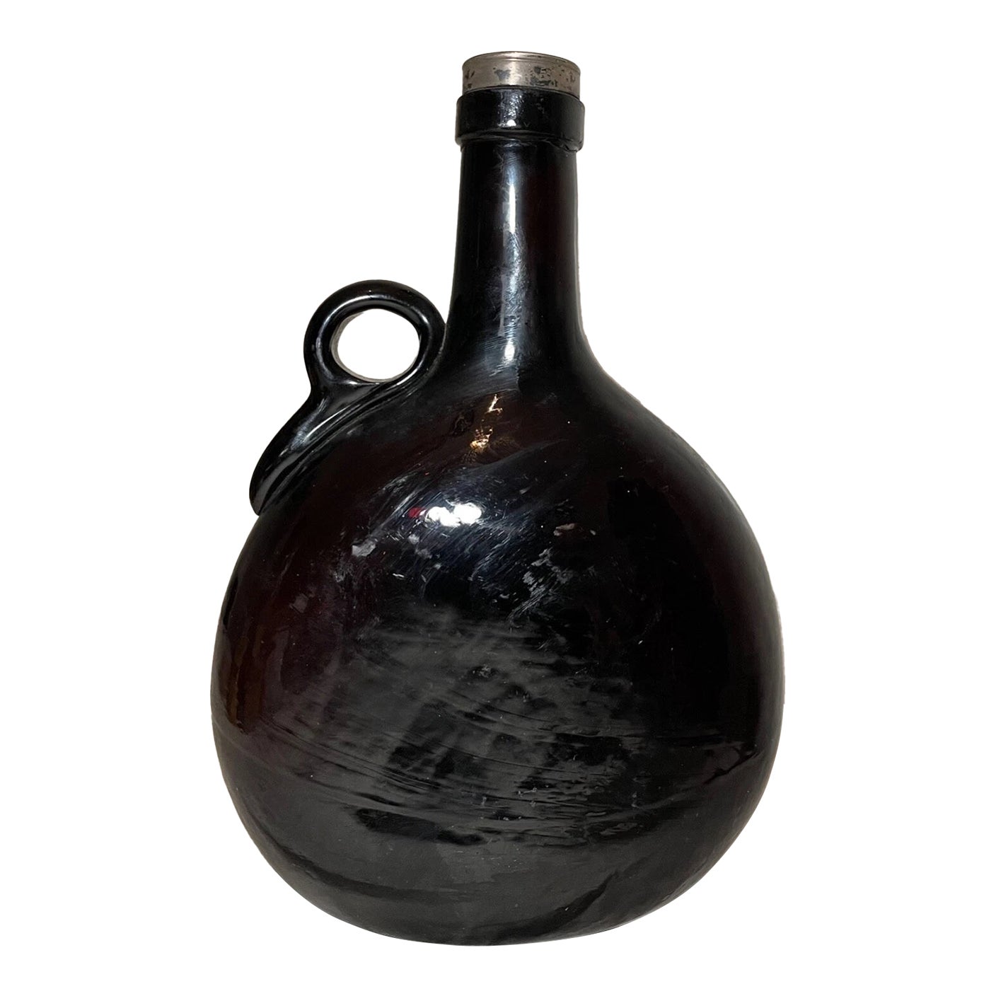 Antique 19th Century Hand Blown Ruby Glass Sterling Chestnut Liquor ...