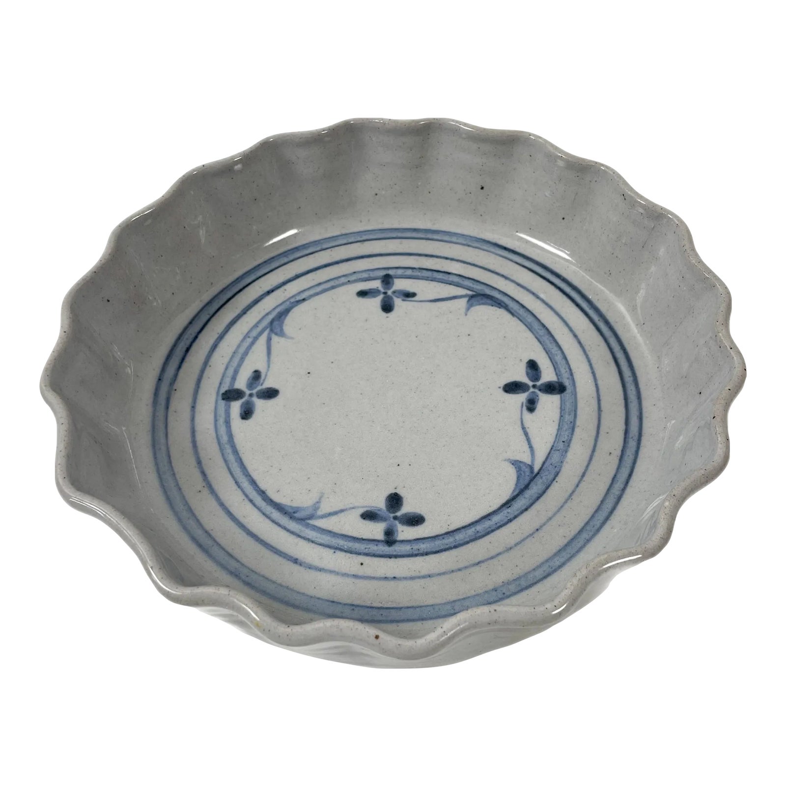 1980’s Stoneware Pottery Pie Plate | Chairish