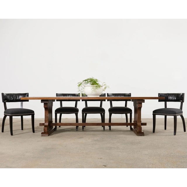 Country Italian Provincial Farmhouse Trestle Dining Table | Chairish
