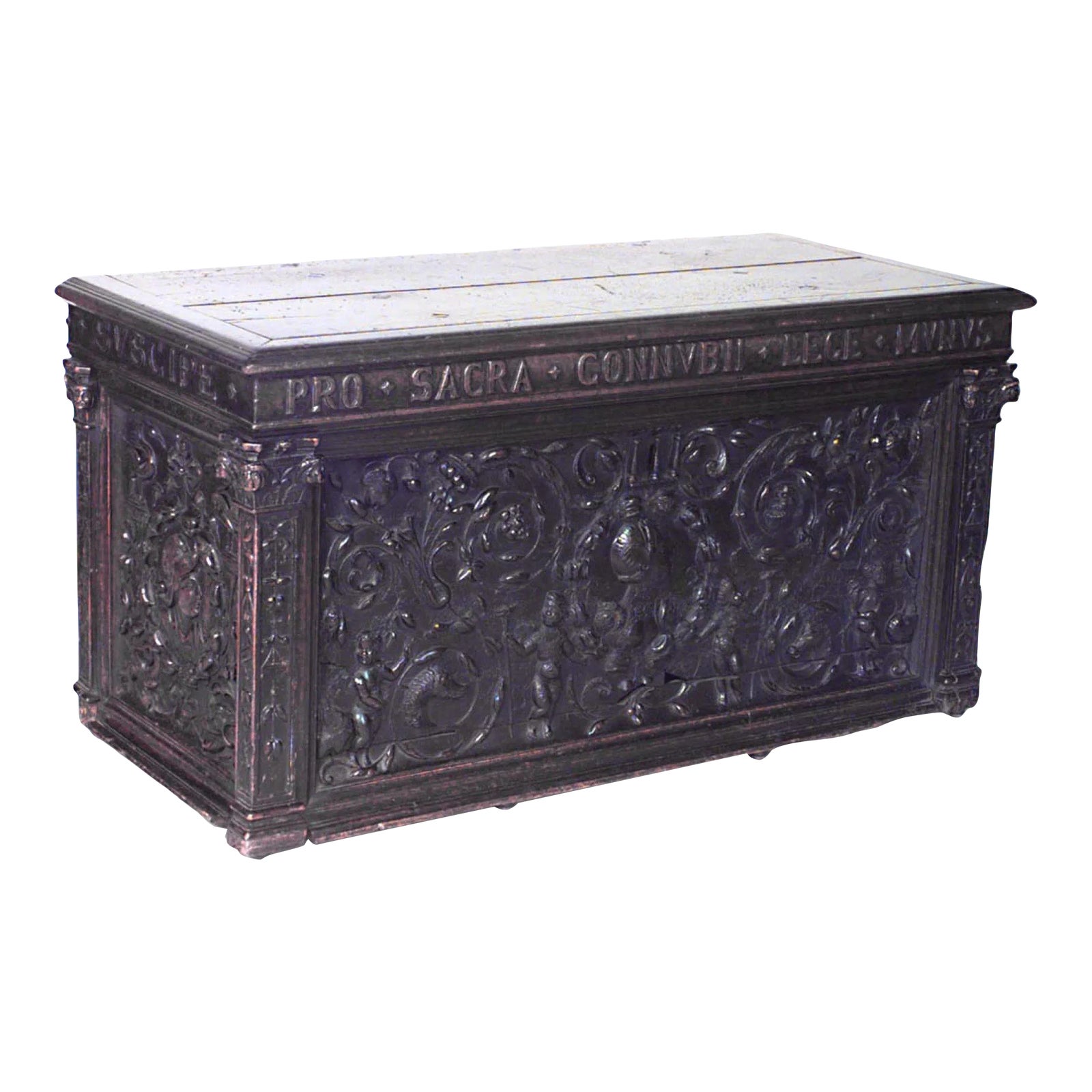 Italian Renaissance style (17th Cent) walnut carved cassone style floor ...