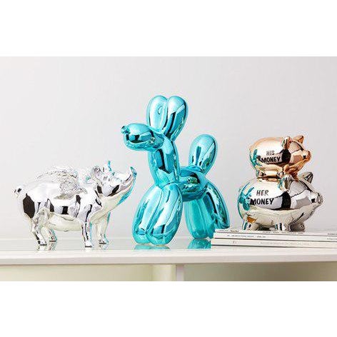 Interior Illusions Plus Blue Balloon Dog Bank - 12" Tall | Chairish