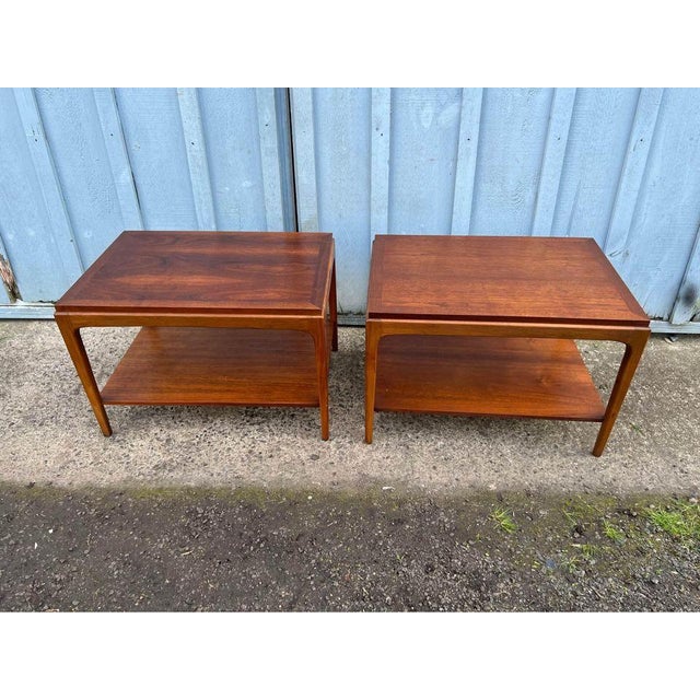 Pair of Mid Century Rhythm Lane Two Tier Walnut Side -End Tables ...