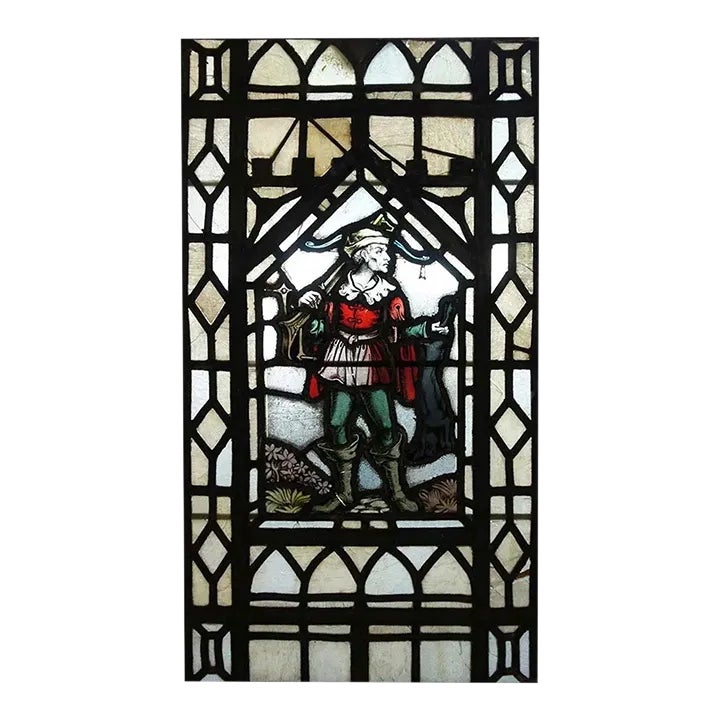 Renaissance Revival Stained and Leaded Glass Window | Chairish