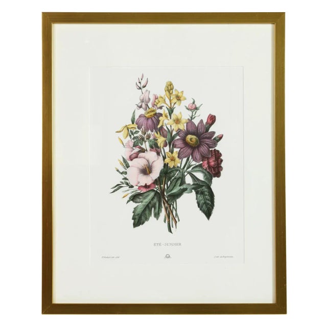 Vintage French Gold Framed Botanical Prints - Set of 4 | Chairish