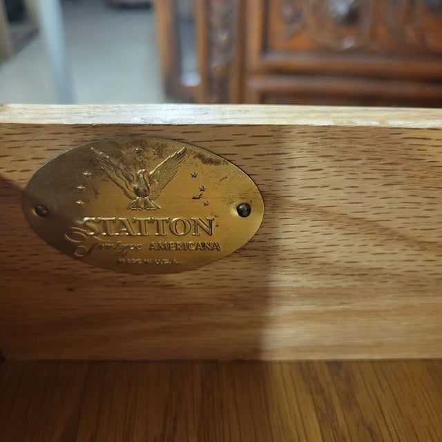 Vintage Statton Cherry Wood Chippendale American Colonial Secretary ...