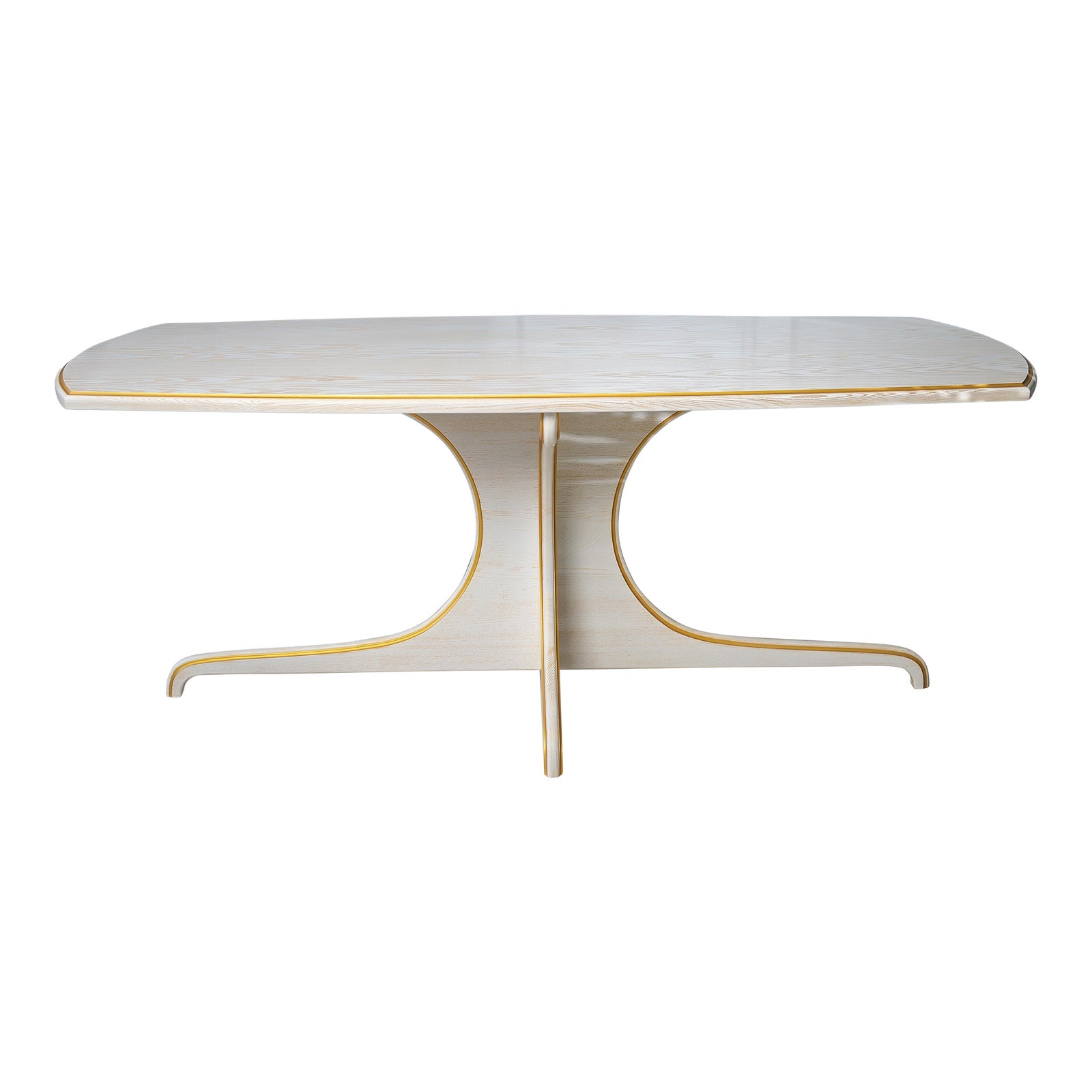 Mid-Century Style Edna Wood White Dining Table | Chairish