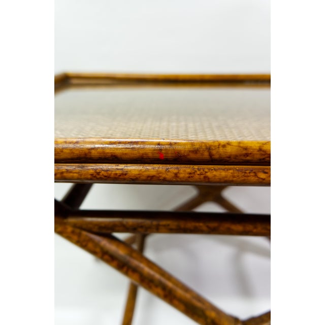 Faux Tortoise Shell Finish Rattan Tray Table | Chairish