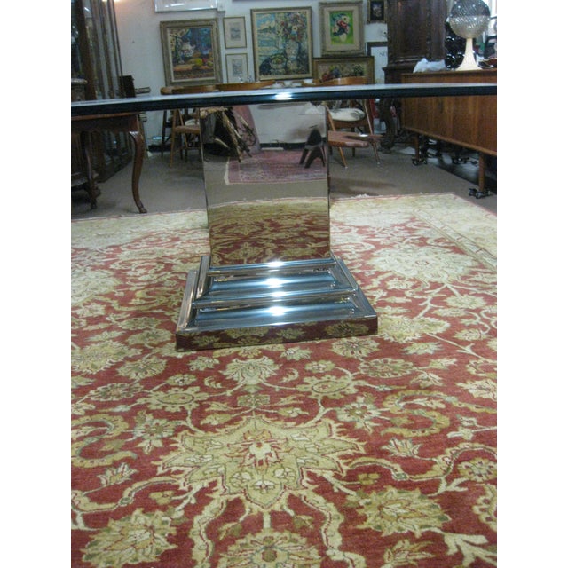 Brueton Stainless Steel Column Dining Table | Chairish