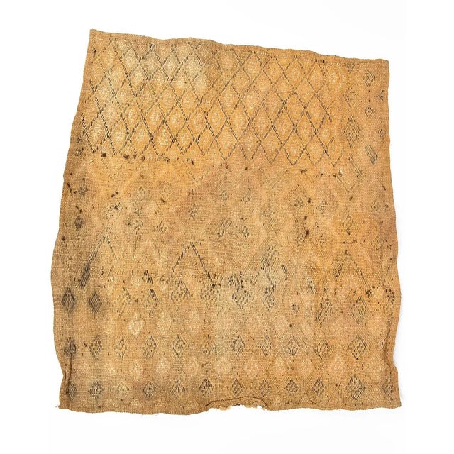 20th Century Square Kuba Raffia Textile | Chairish