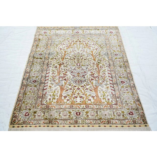 Extremely Fine Turkish Silk Hereke Rug 3'4'' X 5'0'' | Chairish