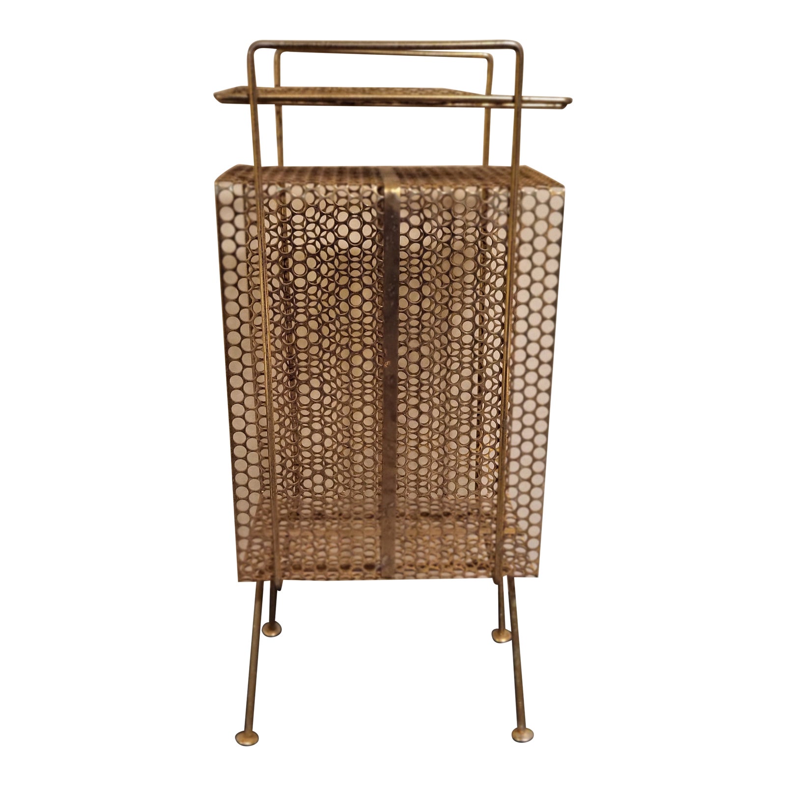 1960s Vintage Brass Ashtray and Record/Magazine Holder | Chairish