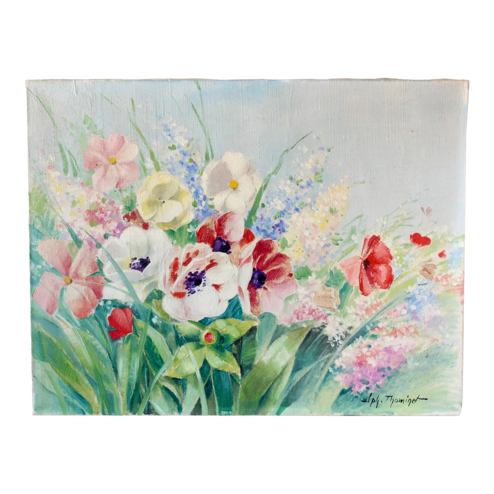 Midcentury French Floral Still Life Painting | Chairish