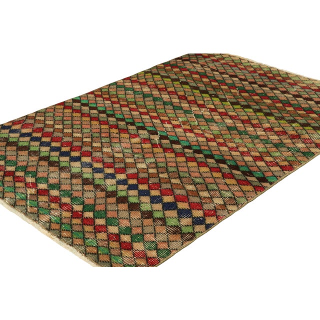 Vintage Zeki Müren Rug With Polychromatic Geometric Patterns, From Rug ...