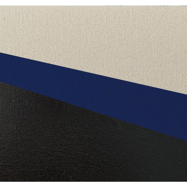 "Abstract Blue Graphic Triptych" by Nicolette Capuano - Set of 3 Mid ...