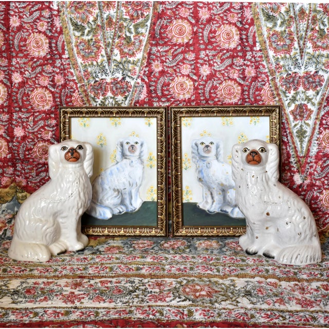 Percy & Primrose the White Staffordshire Dogs Portraits by Susannah ...
