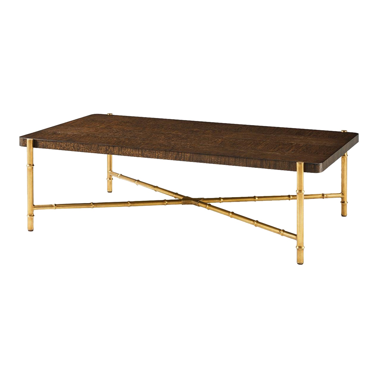 Mid Century Burl Top Coffee Table | Chairish