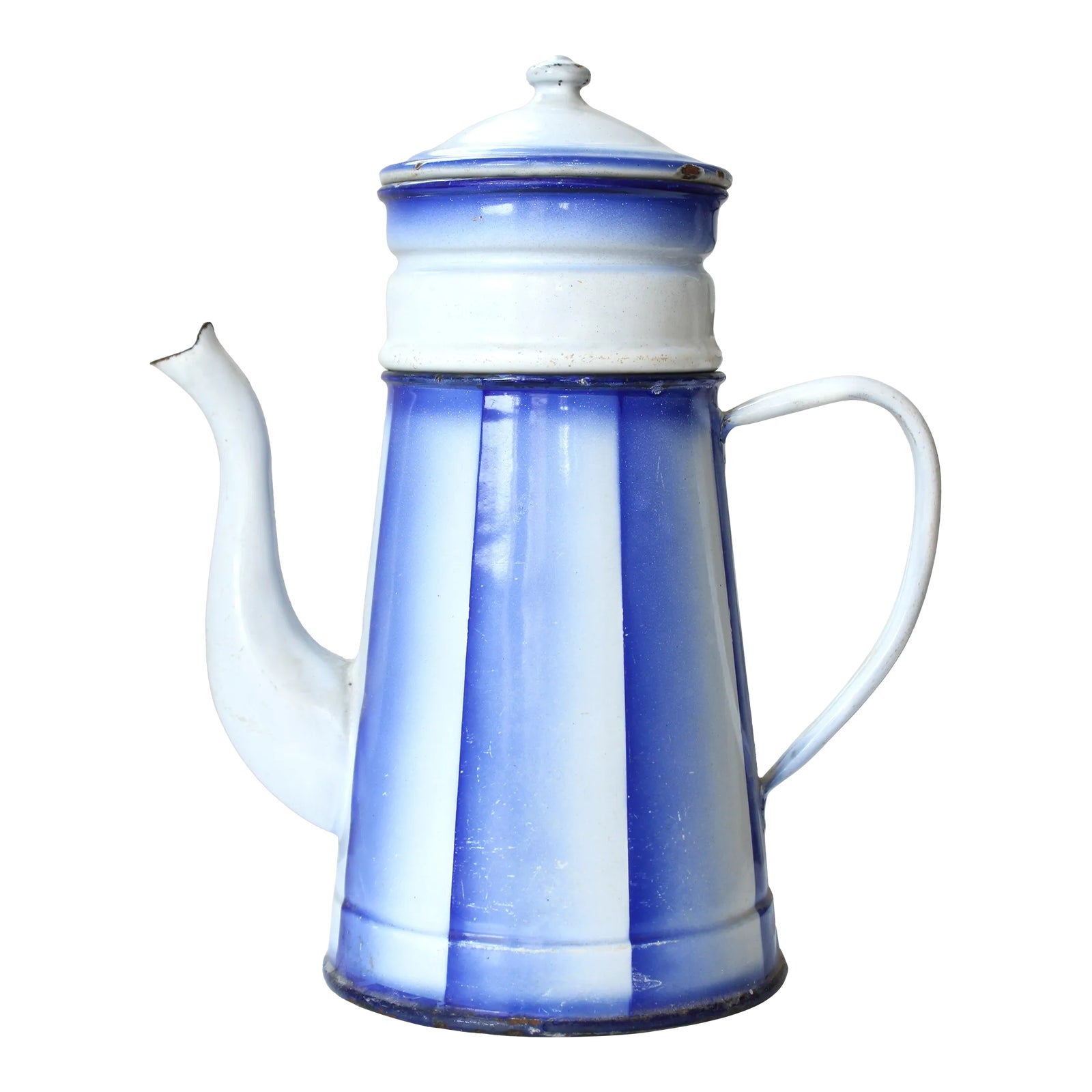 1920's Lrg. French Enamelware Coffee Pot, Made in France | Chairish
