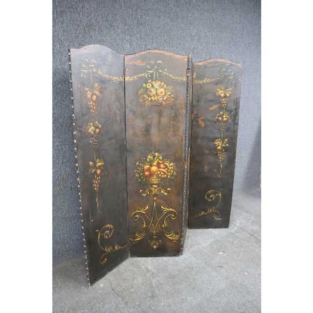 French Style Leather Room Divider | Chairish